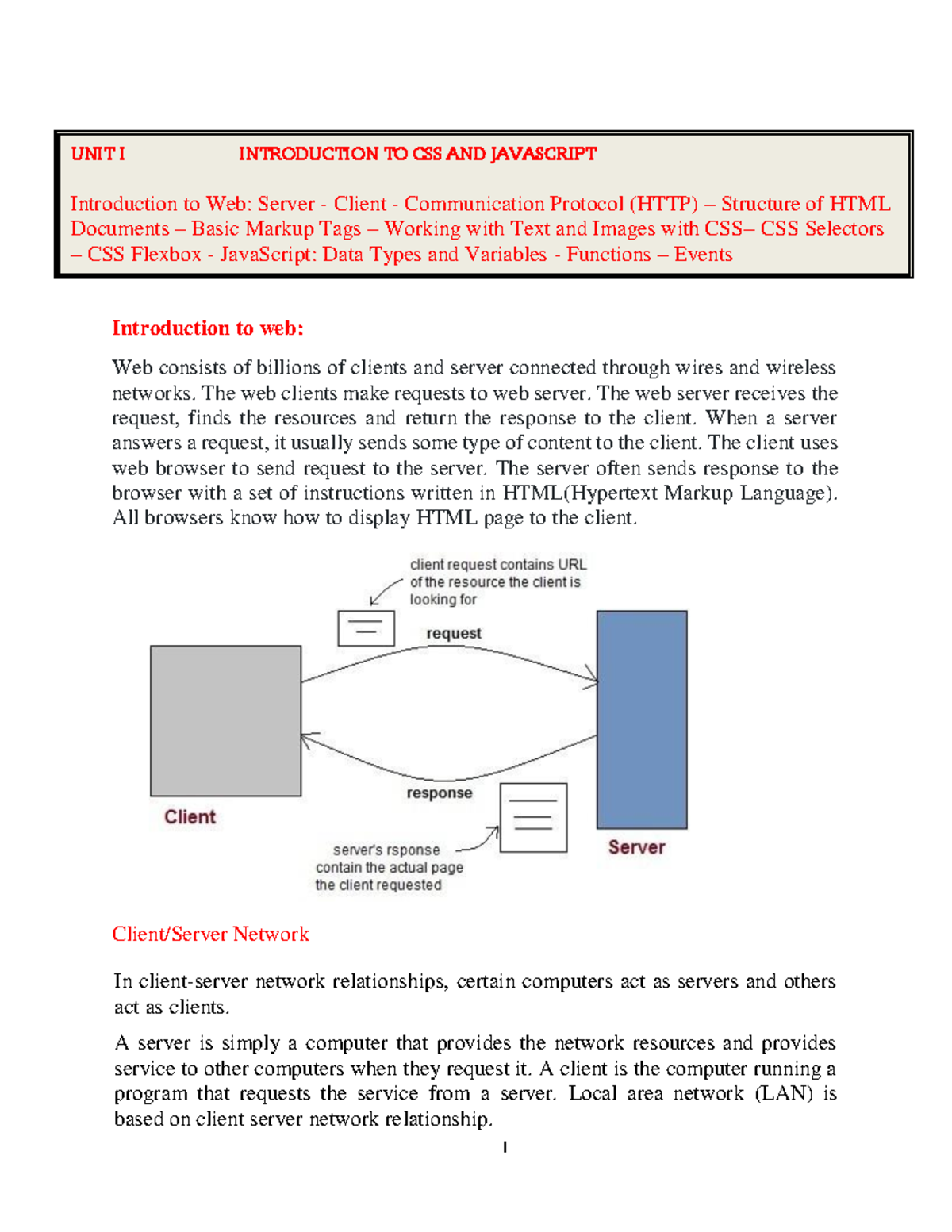 Unit 1 - Full Stack Web Development Notes (HTML, CSS & JS) - Studocu