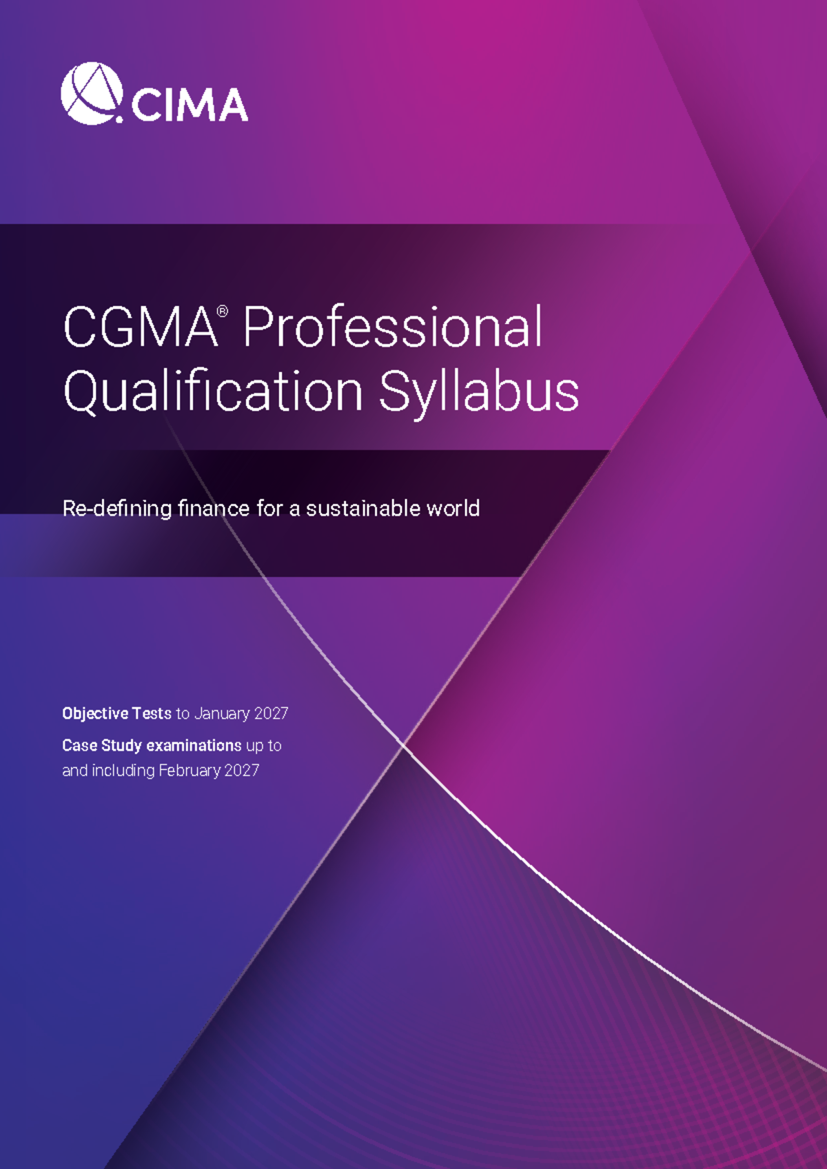 CGMA Professional Qualification Syllabus: Finance for a Sustainable ...