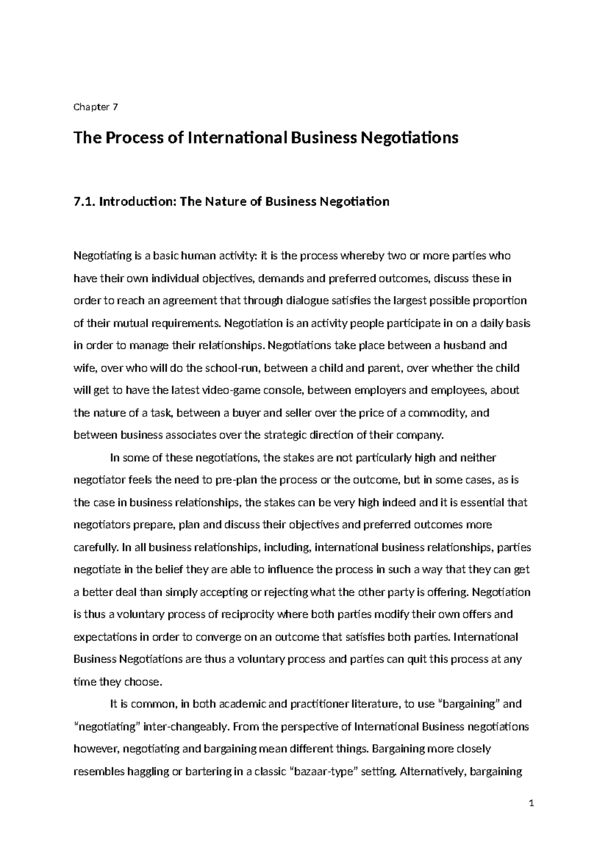 IBNChapter AFramework - Chapter 7 The Process of International Business ...