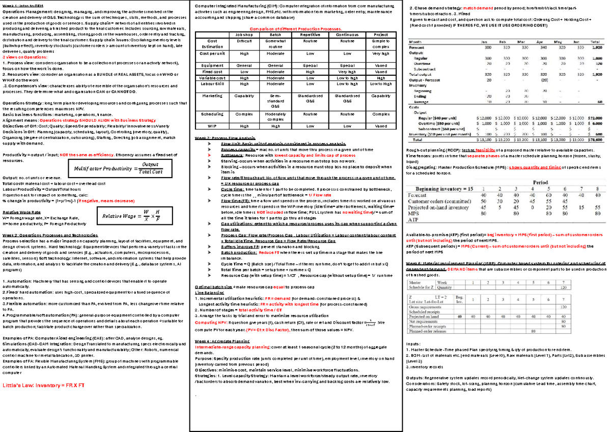 Week 1: Introduction to OTM operations management concepts and ...
