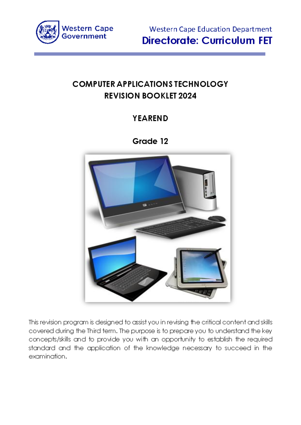 CAT Grade 12 End-of-Year Revision Package for 2024 - Studocu