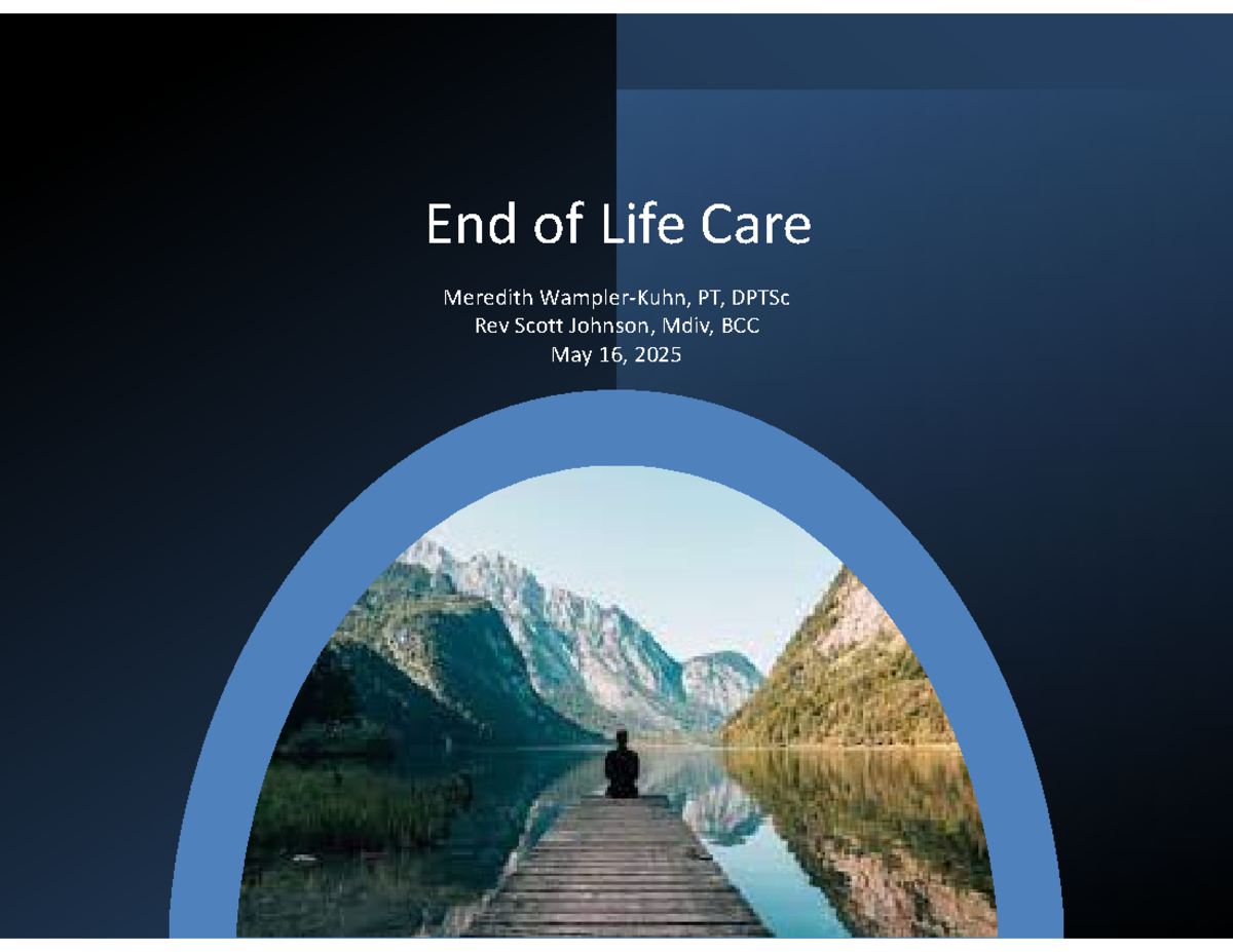 Palliative Care and Hospice Services: A Comprehensive Overview (PT 2025 ...