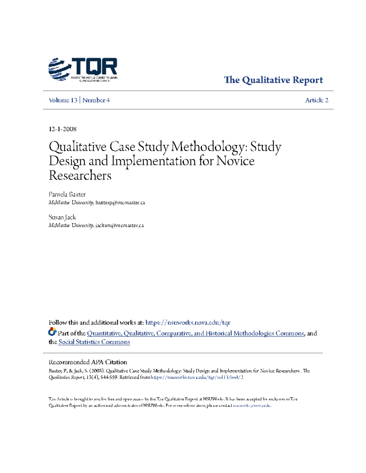 Qualitative Case Study Methodology: Design & Implementation Guide - Studocu