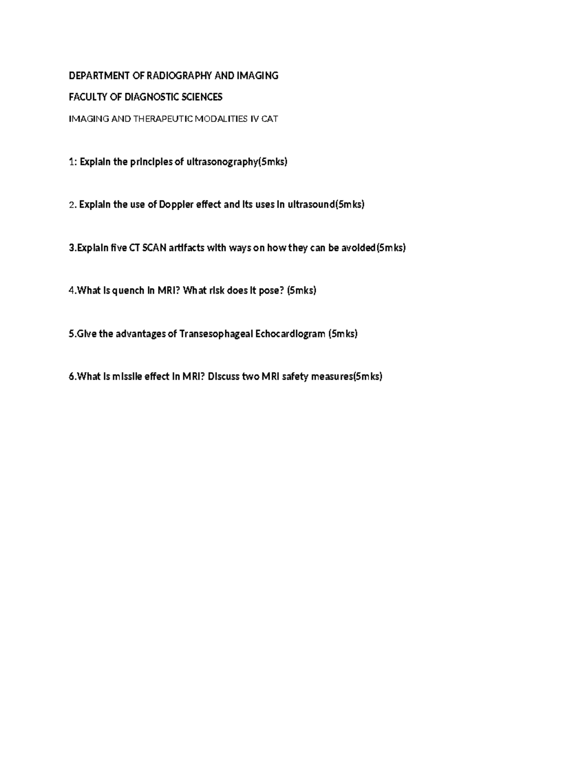 ITM IV CAT Initial - None - Radiography and imaging sciences ...