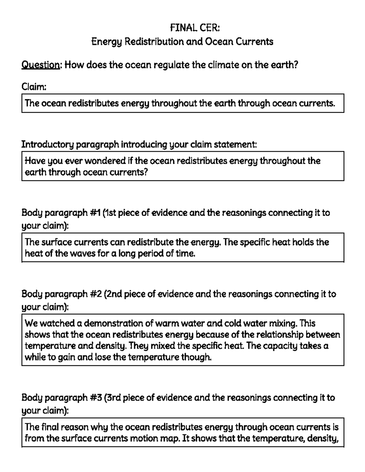 Copy of Final CER - assignment - FINAL CER: Energy Redistribution and ...