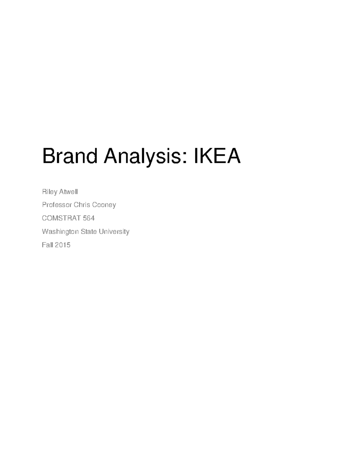 IKEA brand-analysis Case studies - Brand Analysis: IKEA Riley Atwell ...