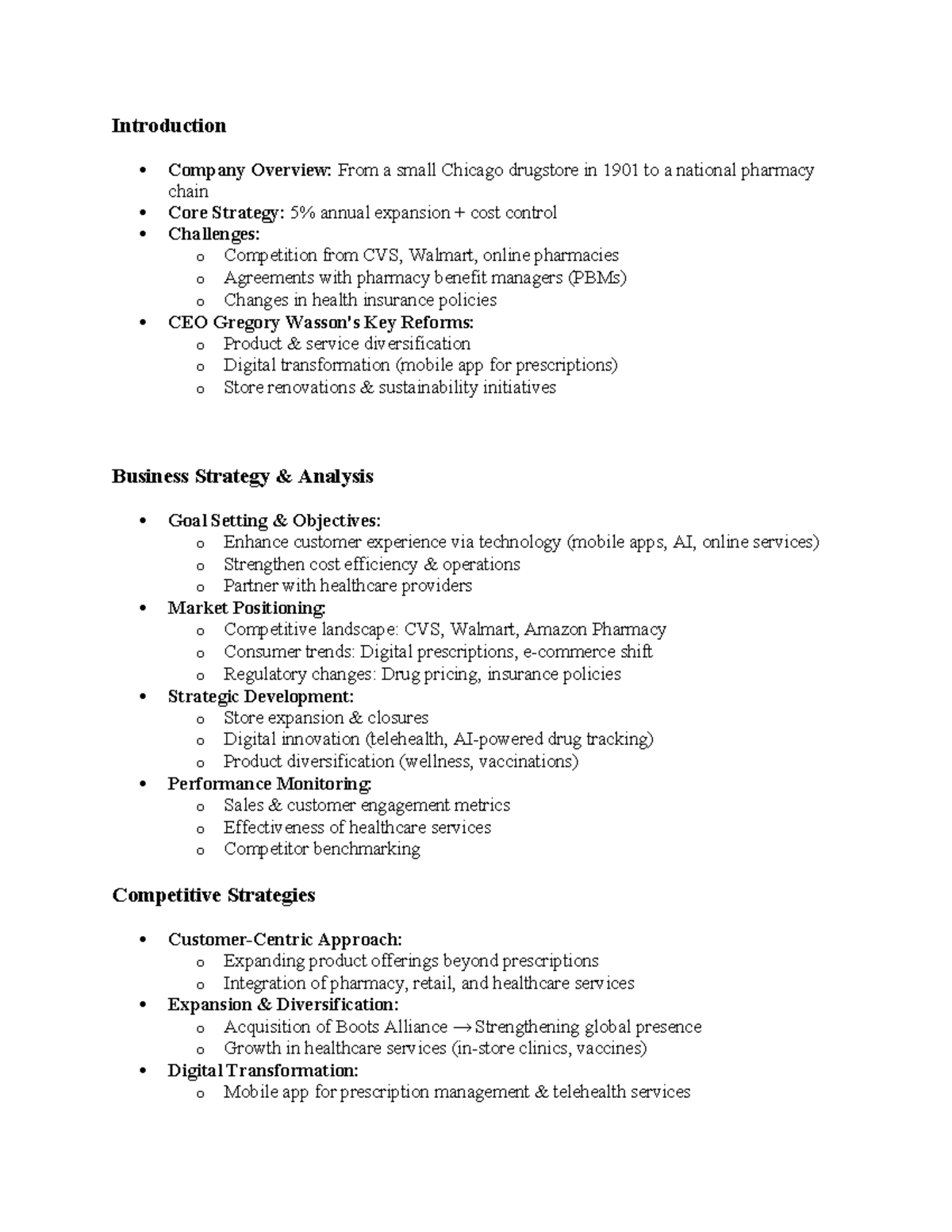 Ch8 - Case Study: Walgreens' Strategic Growth and Competitive Analysis ...