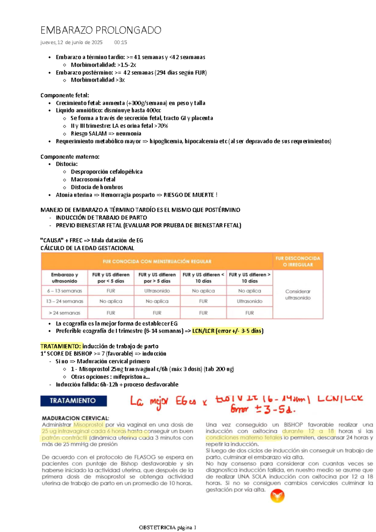 Embarazo Prolongado: Manejo y Riesgos en Término Tardío (OBSTETRICIA ...