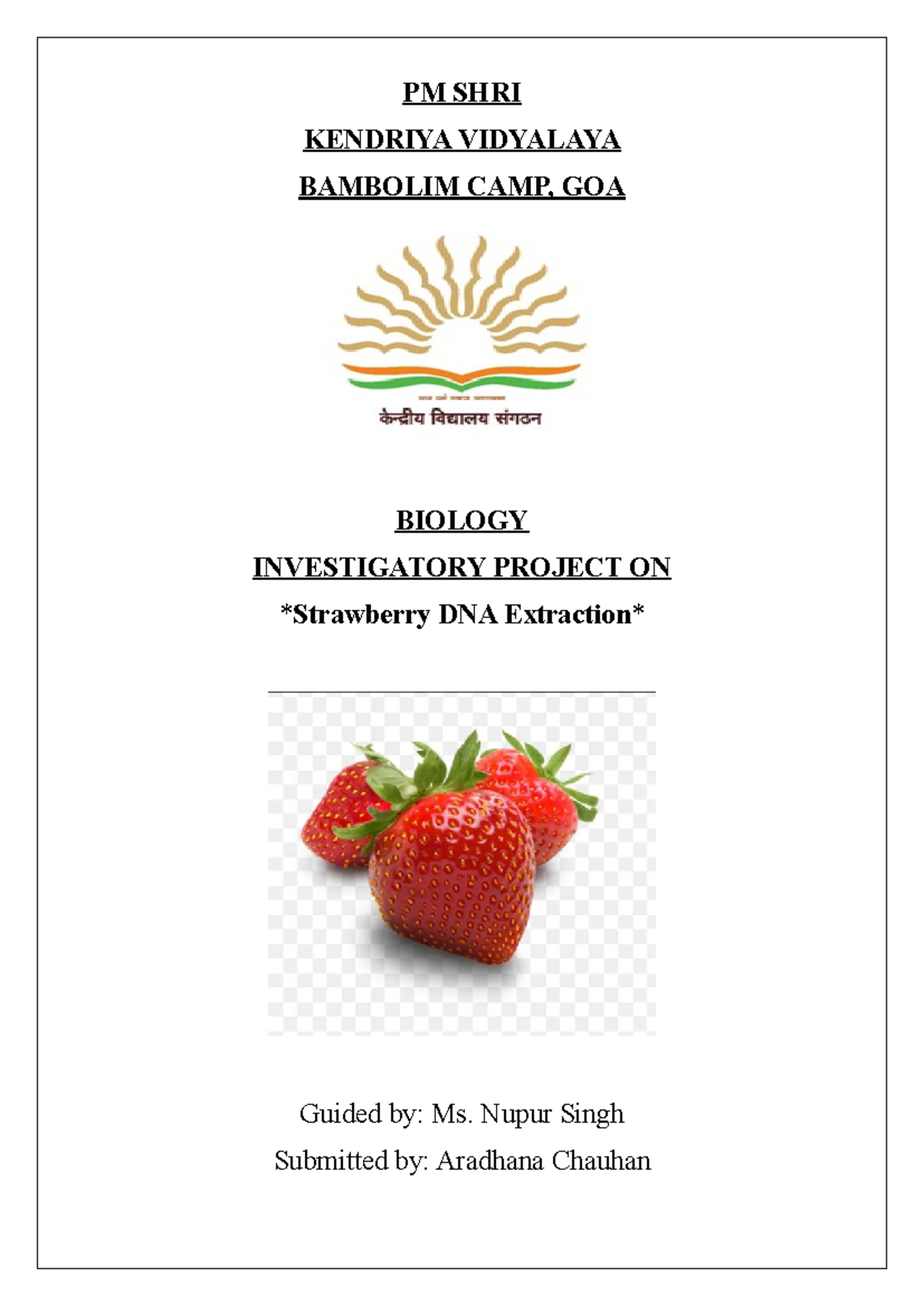 Biology Investigatory Project: DNA Extraction from Strawberries (Class ...