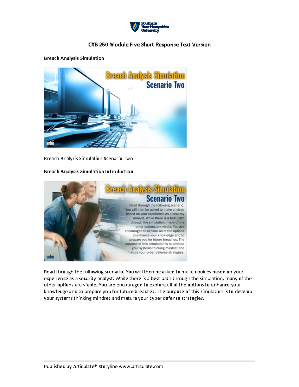 CYB 250 Module Five Short Response Text Version - You will then be ...