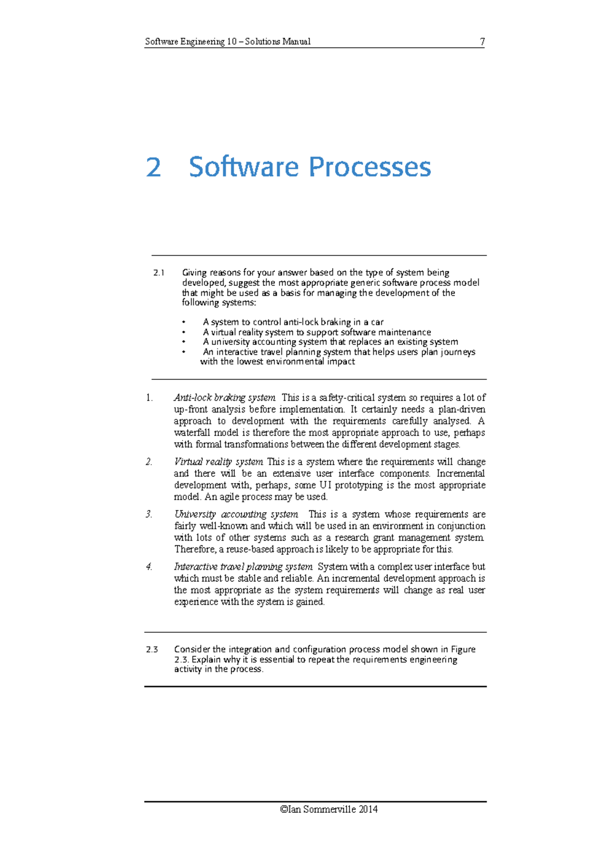 Software Engineering 10th Edition by Sommerville Solution Manual ...