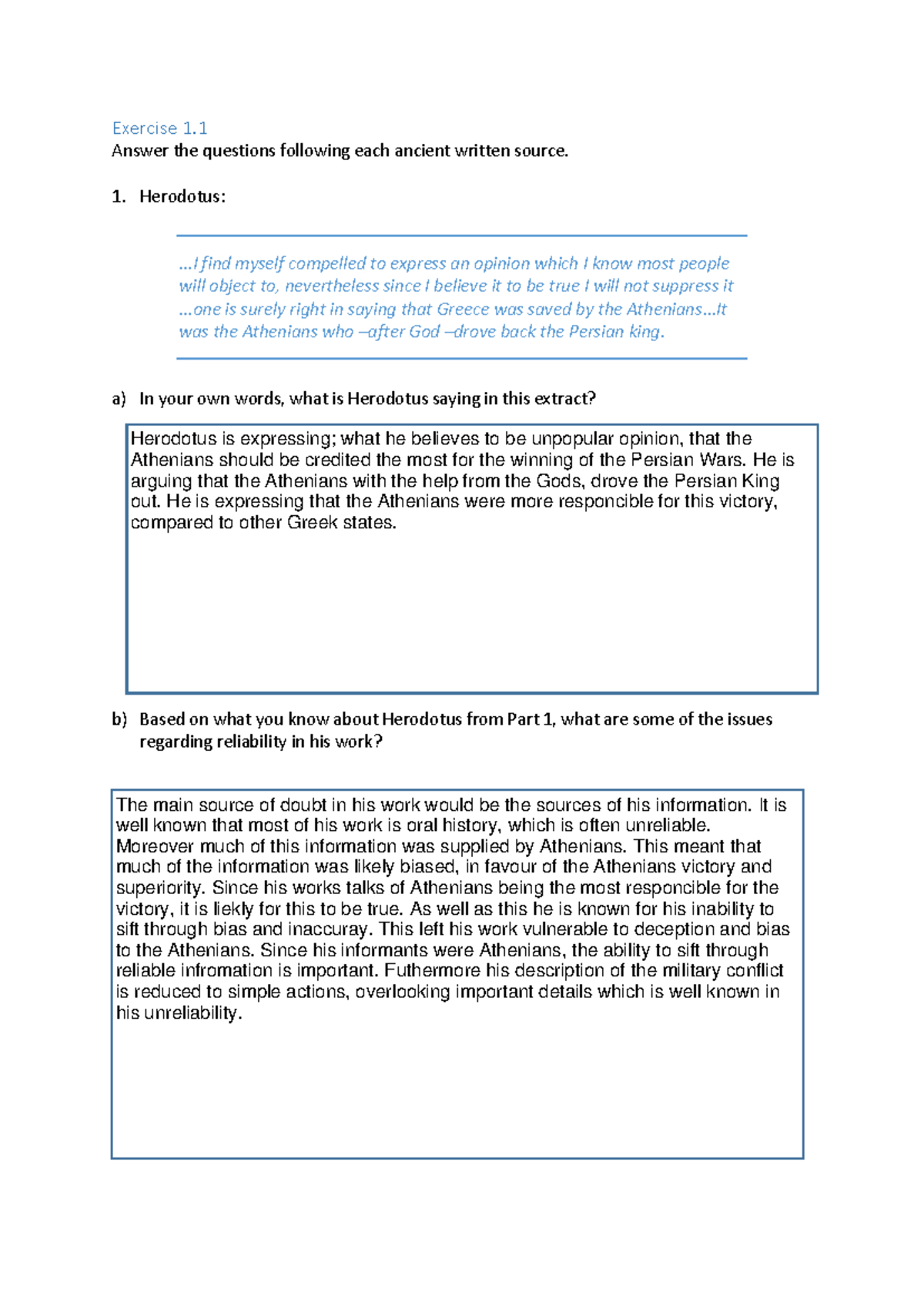 Greek World Sources: Analysis of Ancient Texts and Reliability - Studocu