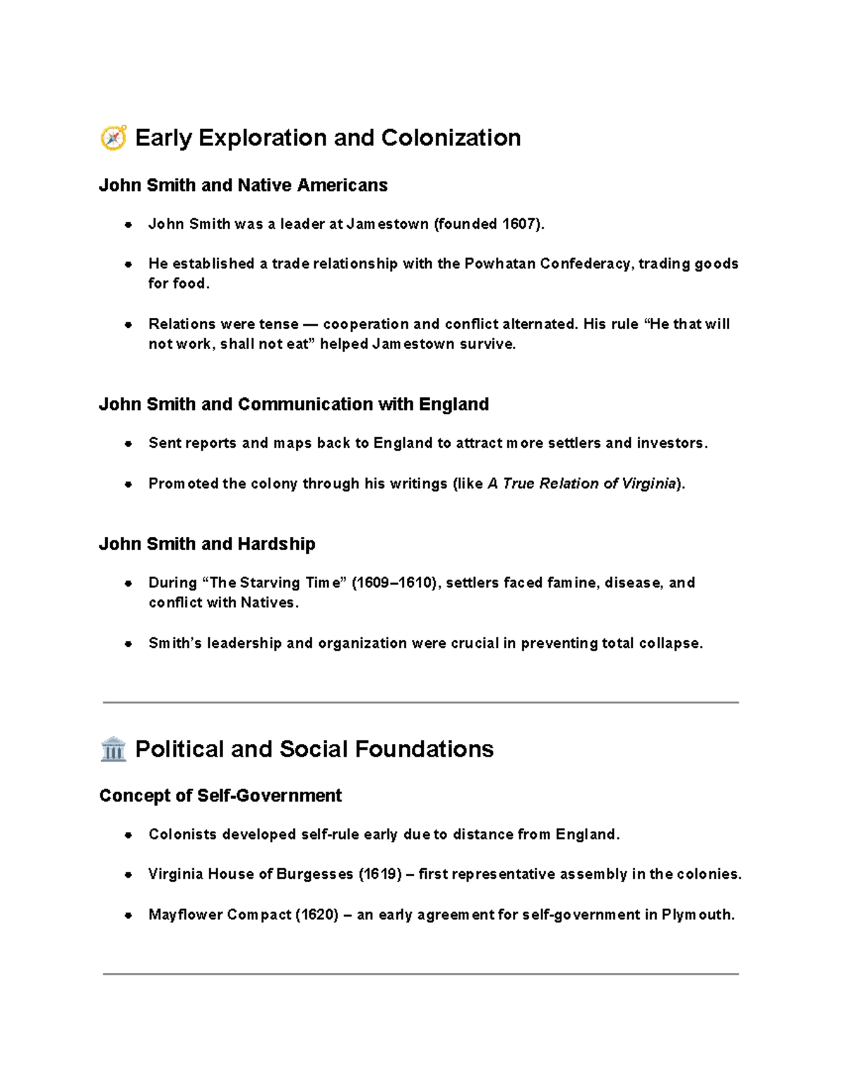 Advanced USI - Colonial America: Key Themes and Figures - Studocu