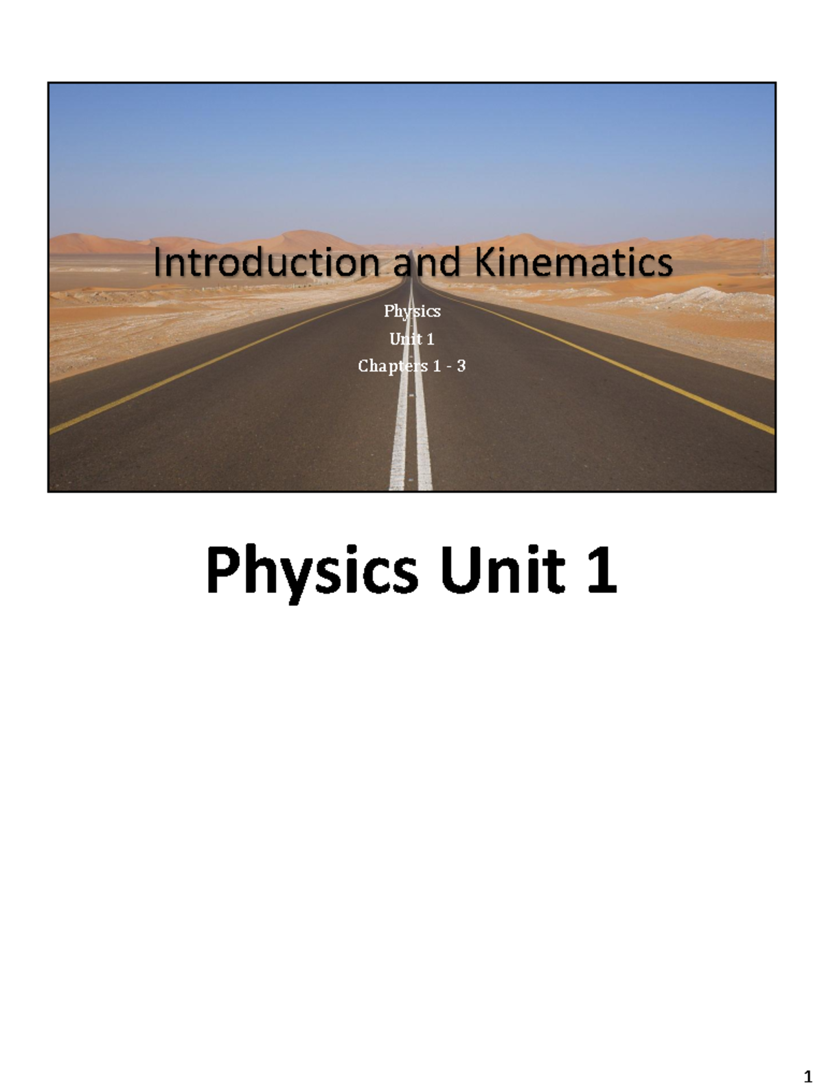 Physics 01-Introduction and Kinematics (2018 ) Lab - Introduction and ...