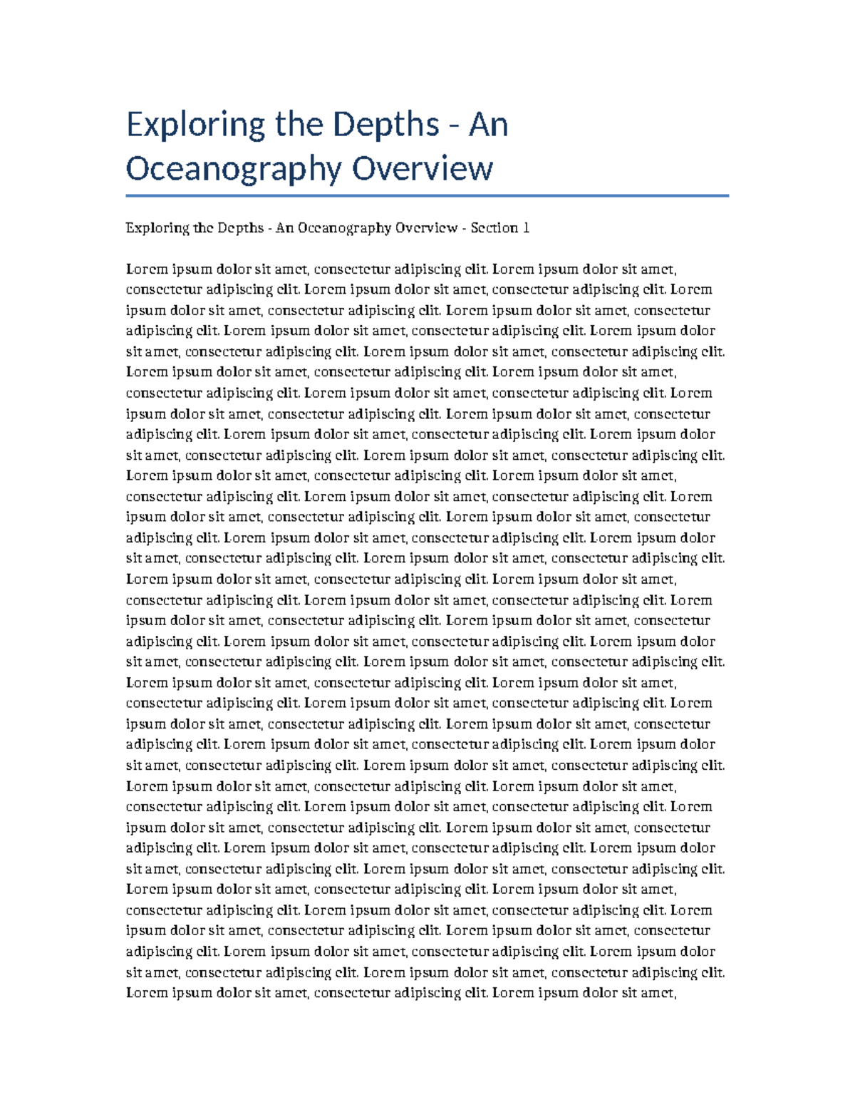 Oceanography Overview - Sections 1 to 9 Study Guide - Studocu