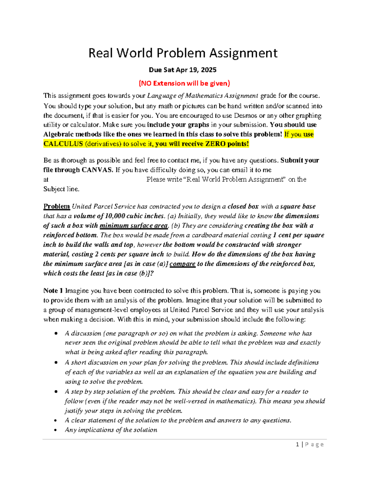 Real World Problem Assignment (Full Semester - Spring 2025) - 1 | P a g ...