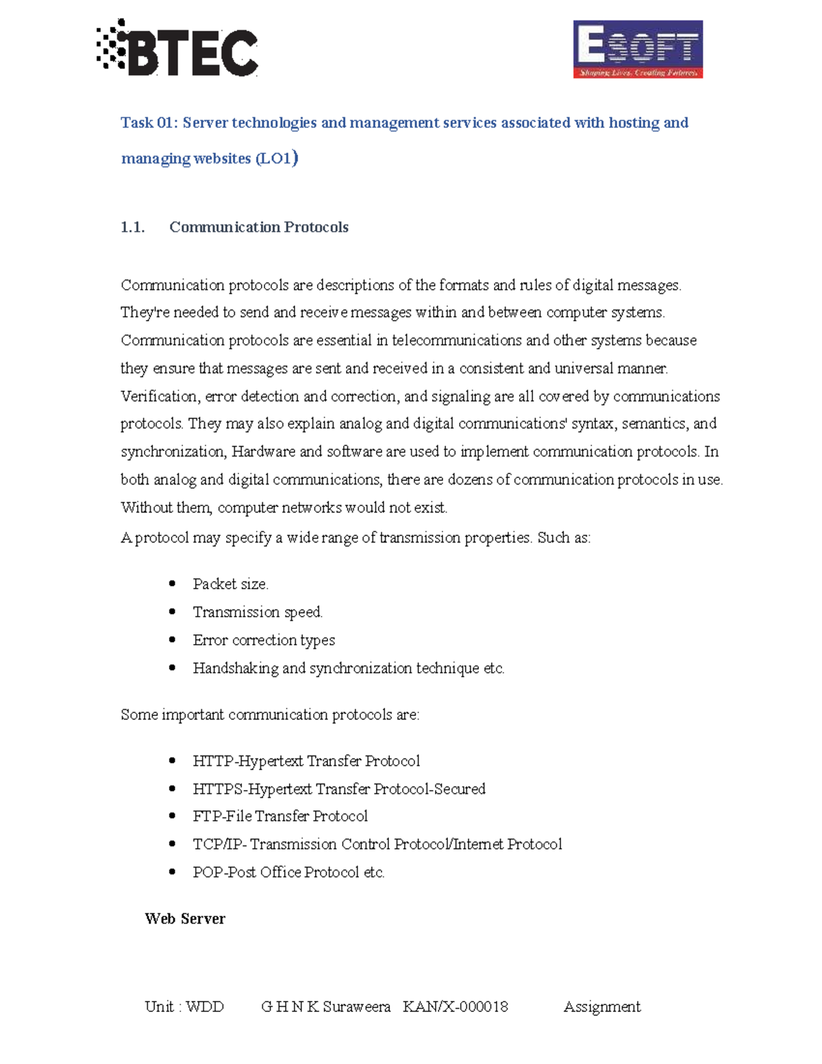 WDD 101: Web Design & Development Assignment - Server Technologies ...