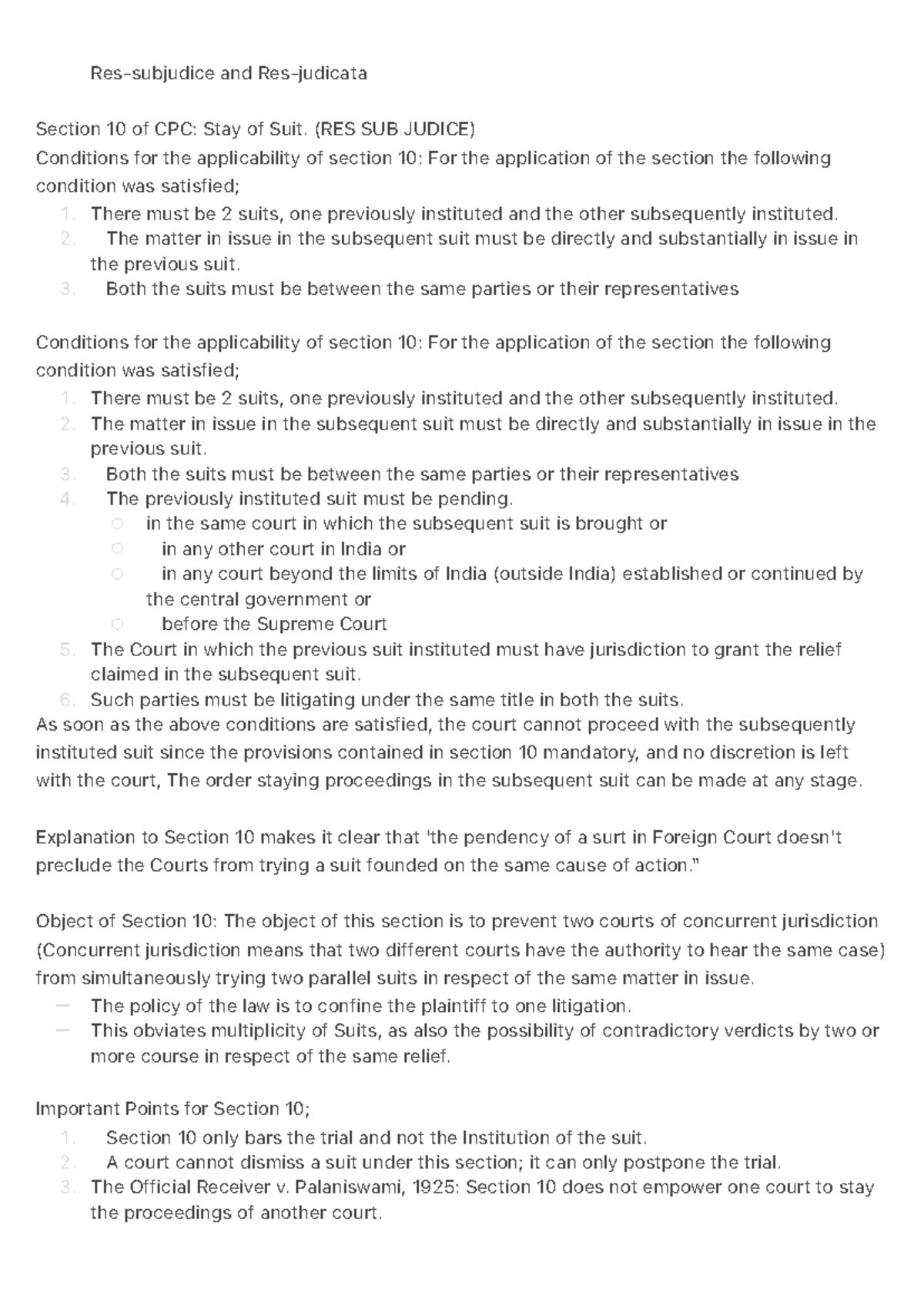 CPC Section 10: Understanding Res-subjudice & Res-judicata Principles ...