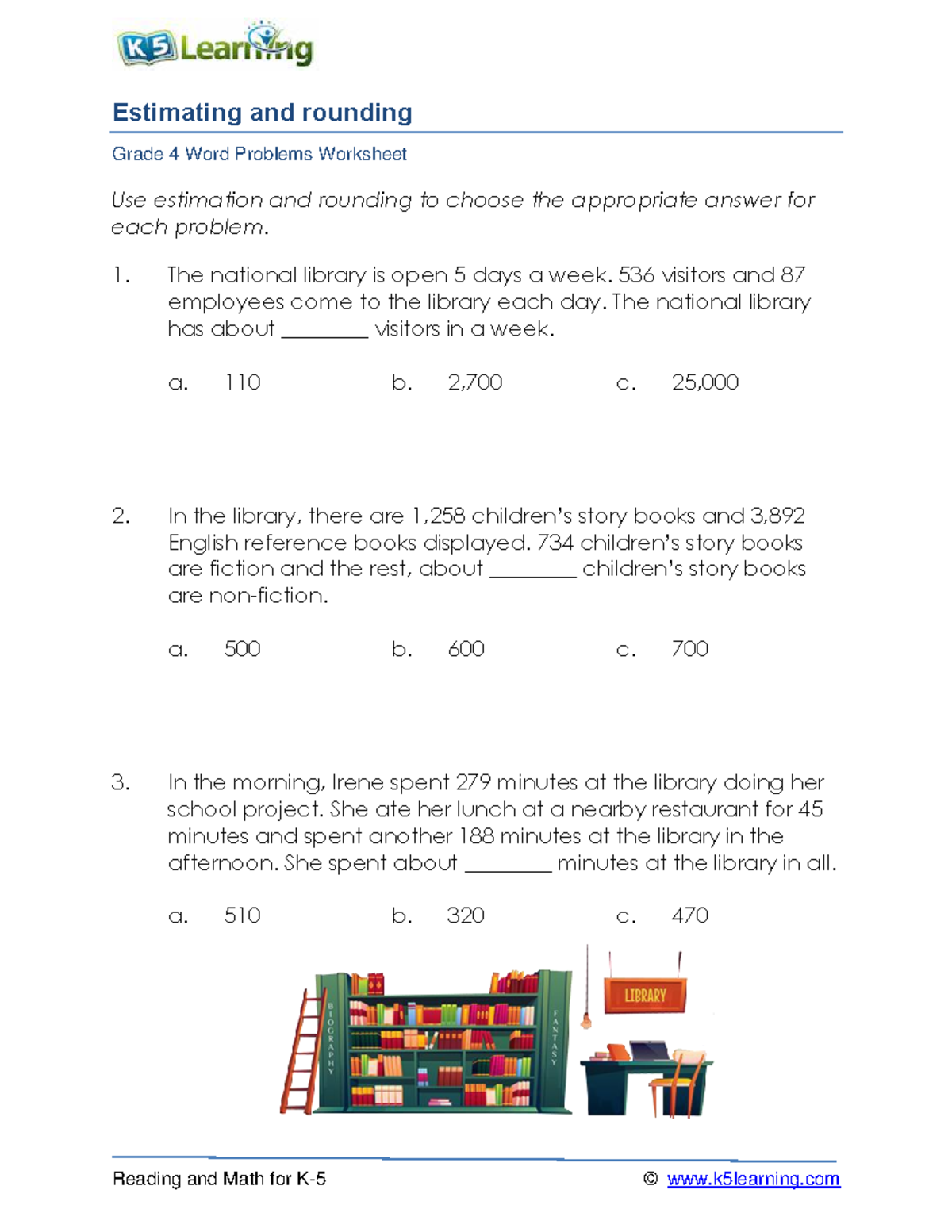 Grade 4 word problems estimating rounding e - Reading and Math for K-5 ...