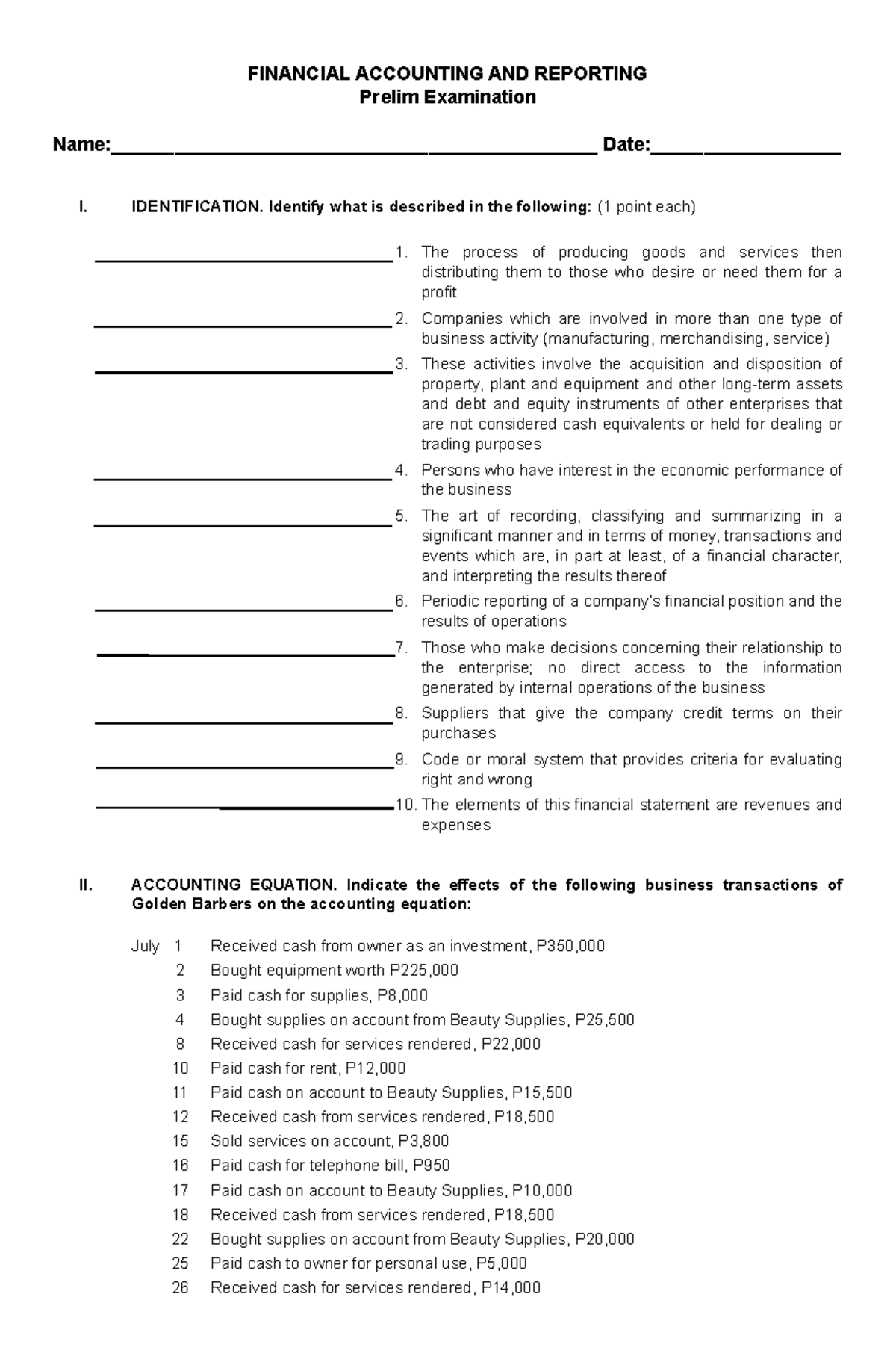 Prelims (Revised) - Journalizing Transactions & Adjusting Entries - Studocu