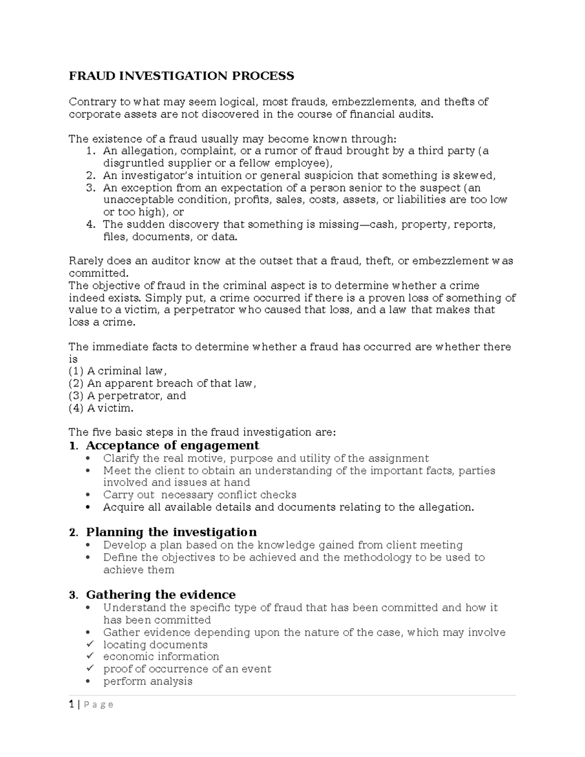 Fraud Investigation Process: Key Steps and Considerations - Studocu