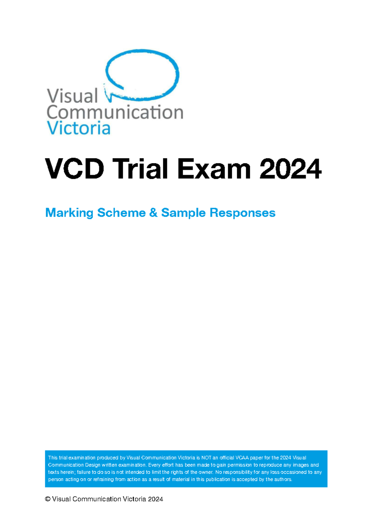 VCD Trial Exam 2024 Marking Scheme: Sample Responses & Solutions - Studocu