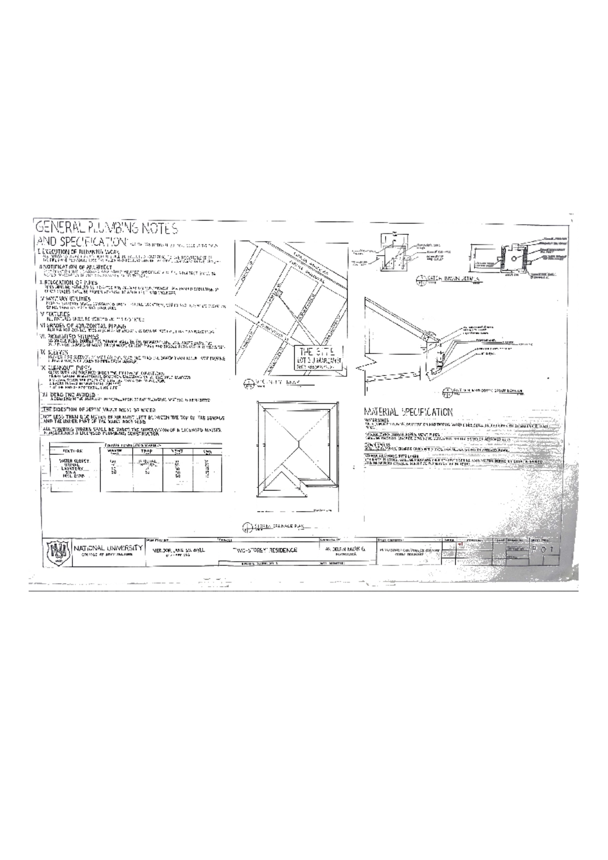 General Plumbing Notes & Spec: RA 1378 National Bldg Code - Studocu