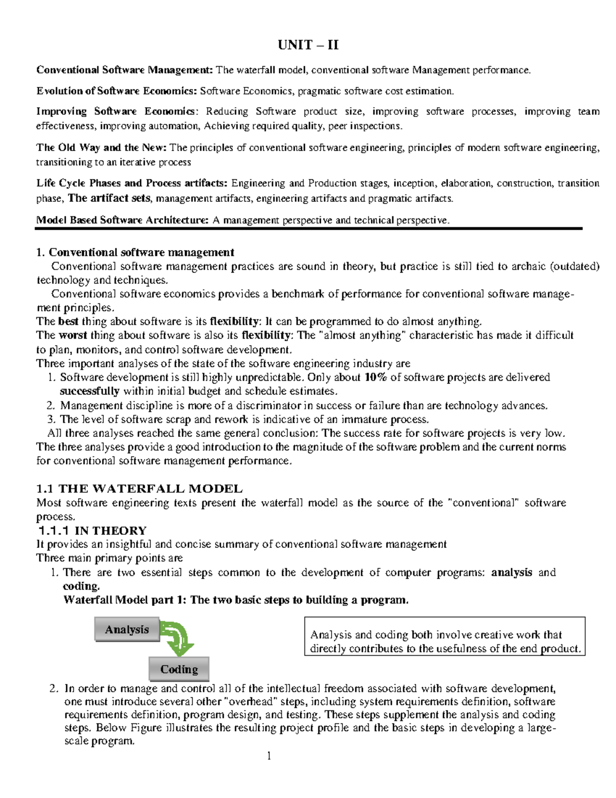 SPPM UNIT-2 Notes - Jntuh - UNIT – II Conventional Software Management ...