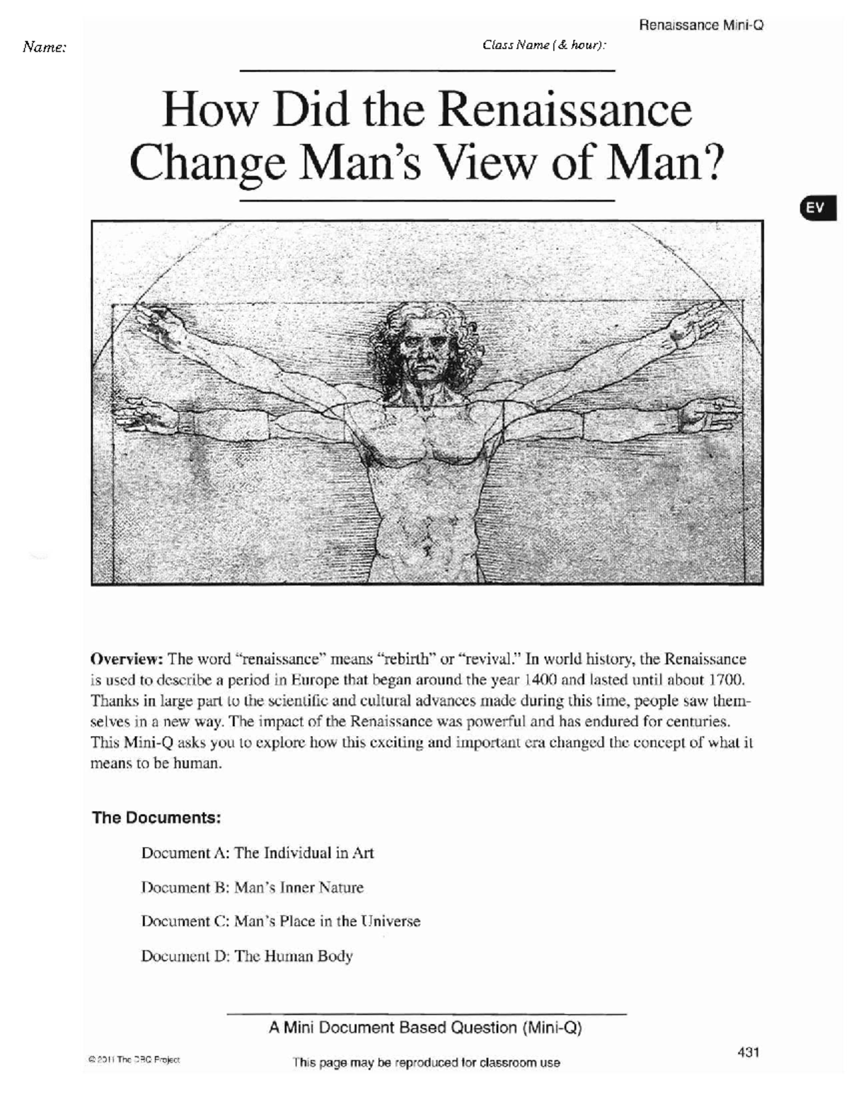 Renaissance DBQ: How the Era Transformed Human Perspective - Studocu