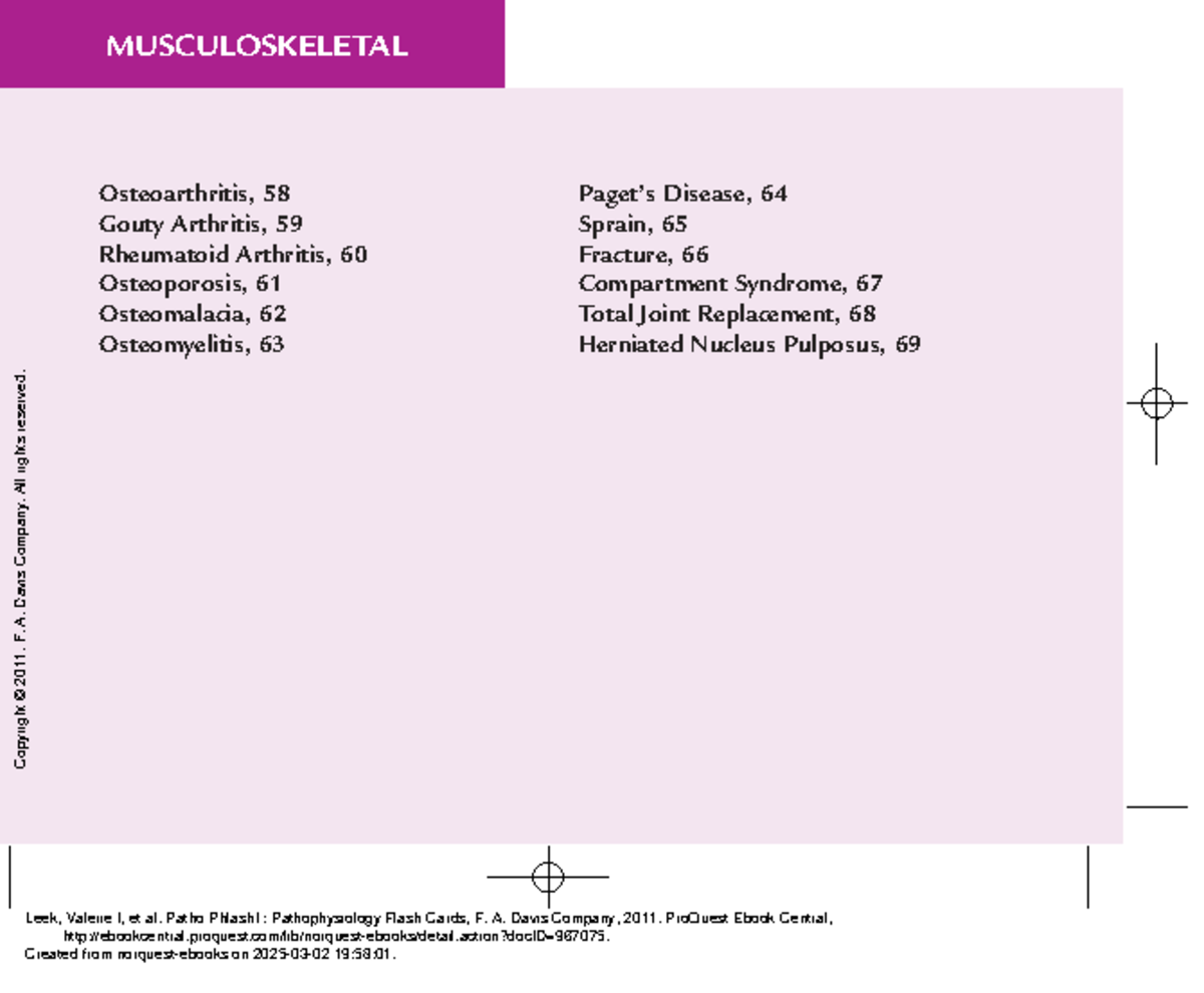 Patho Phlash%21 Pathophysiology Flash Cards - (Musculoskeletal ) - Leek ...
