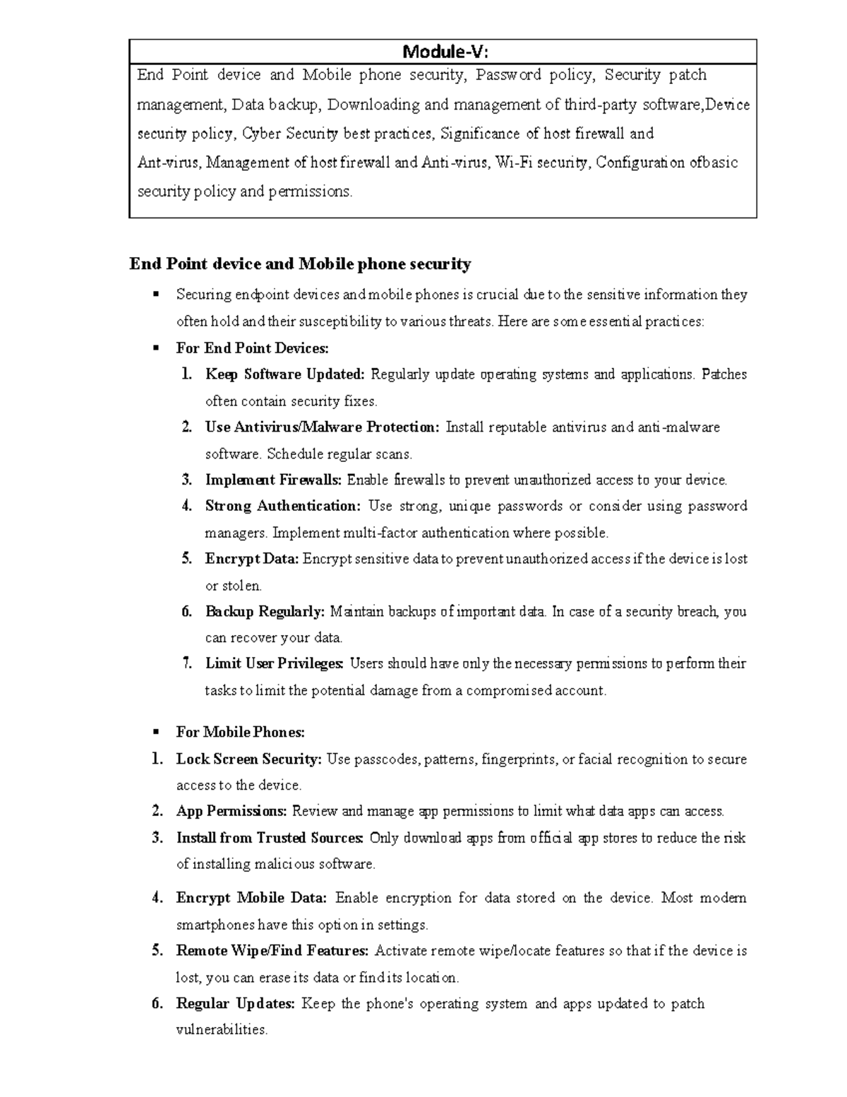 Cyber Security Best Practices for Module-5: Device & Policy Management ...