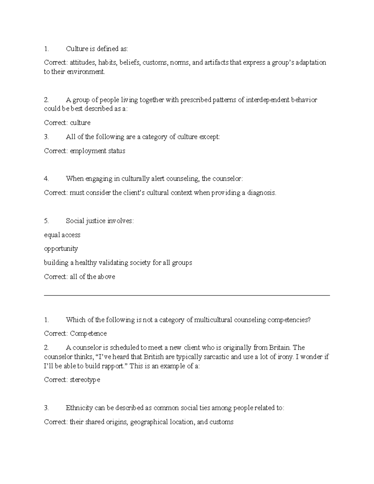 CCMH 510 CA Midterm Study Notes: Key Concepts in Multicultural Issues ...