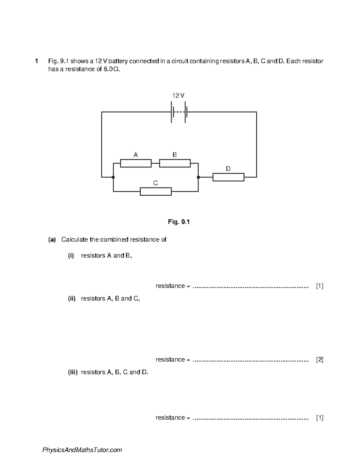 Electrical Quantities 6 - Circuit Analysis and Calculations QP - Studocu