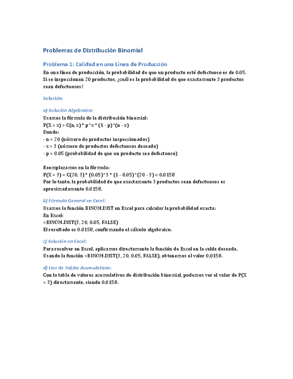 Problemas de Distribución Binomial y Multinomial: Ejercicios Resueltos - Studocu