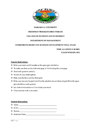 EDPM CSEC Paper 1 2020 - practice - Bachelor of Business Administration ...