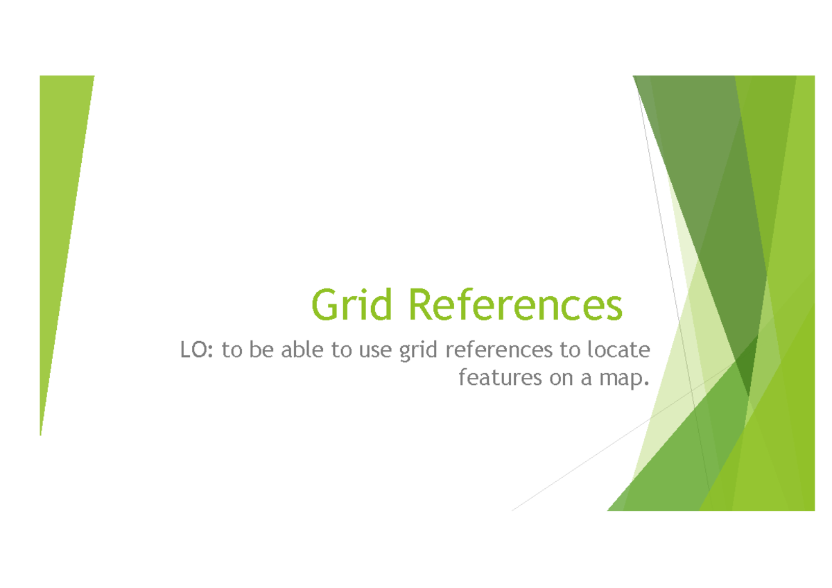 Understanding Grid & Area References - Geography Worksheet - Studocu