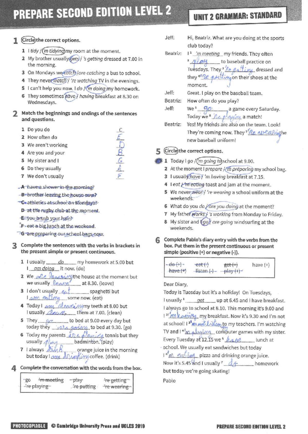 PREPARE SECOND EDITION LEVEL 2 UNIT 16 GRAMMAR: STANDARD - Repaso ...