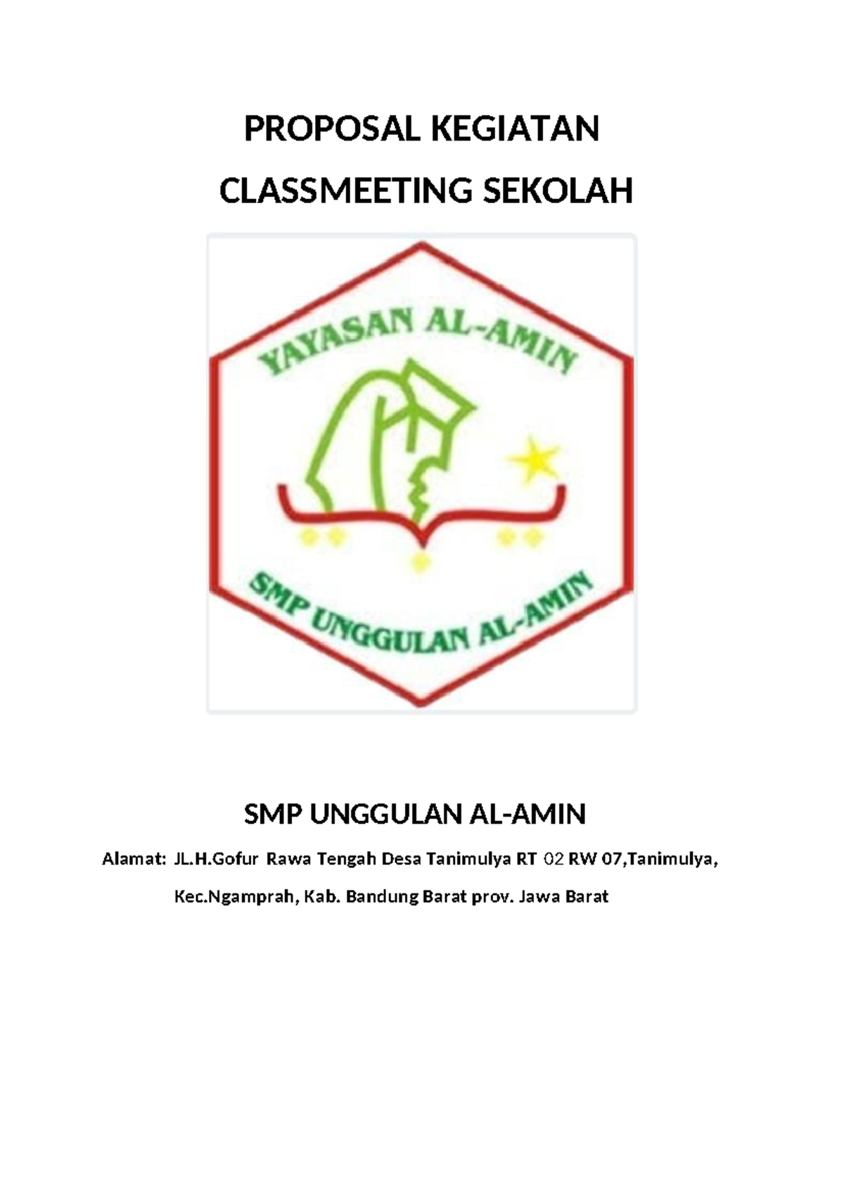 Proposal Kegiatan Class Meeting SMP Unggulan 2024 - Studocu