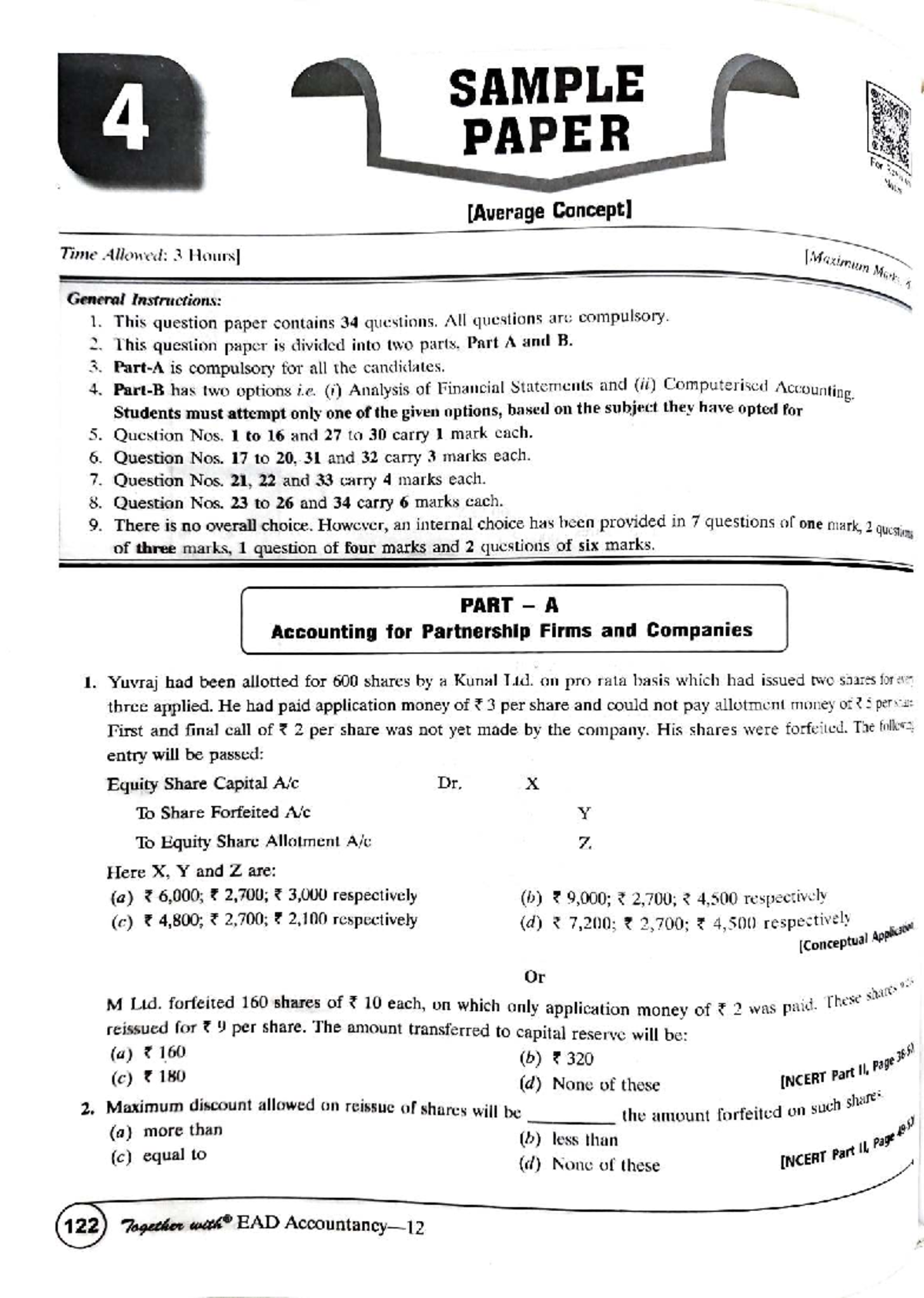 EAD SP - Sample Paper 2026 for Accounting and Financial Analysis - Studocu