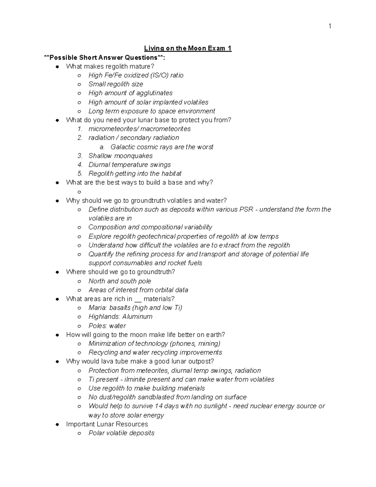 Final Exam Study Guide for Course CS101: Key Concepts and Topics ...