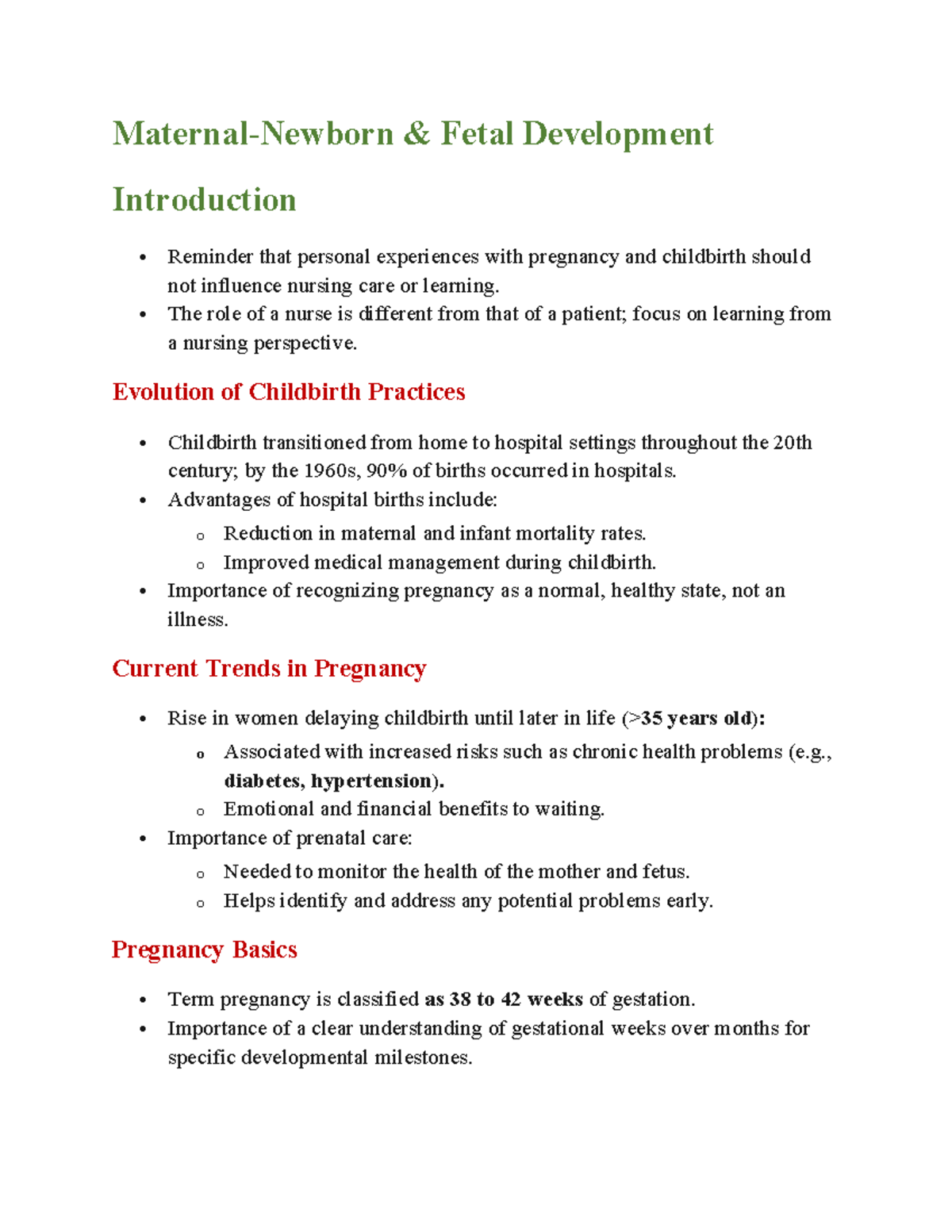 Maternal Newborn Nursing Overview: Key Concepts and NCLEX Questions ...
