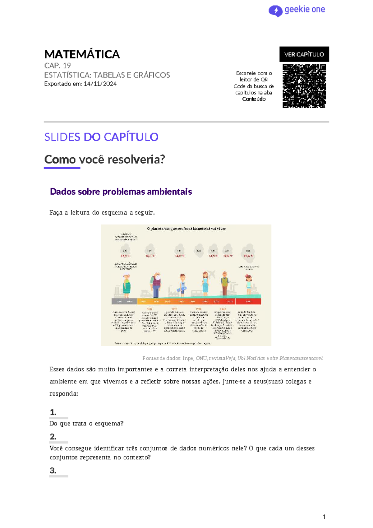 Geekie One - 6º Ano EF - Matemática: Cap. 19 Estatística, Tabelas e ...
