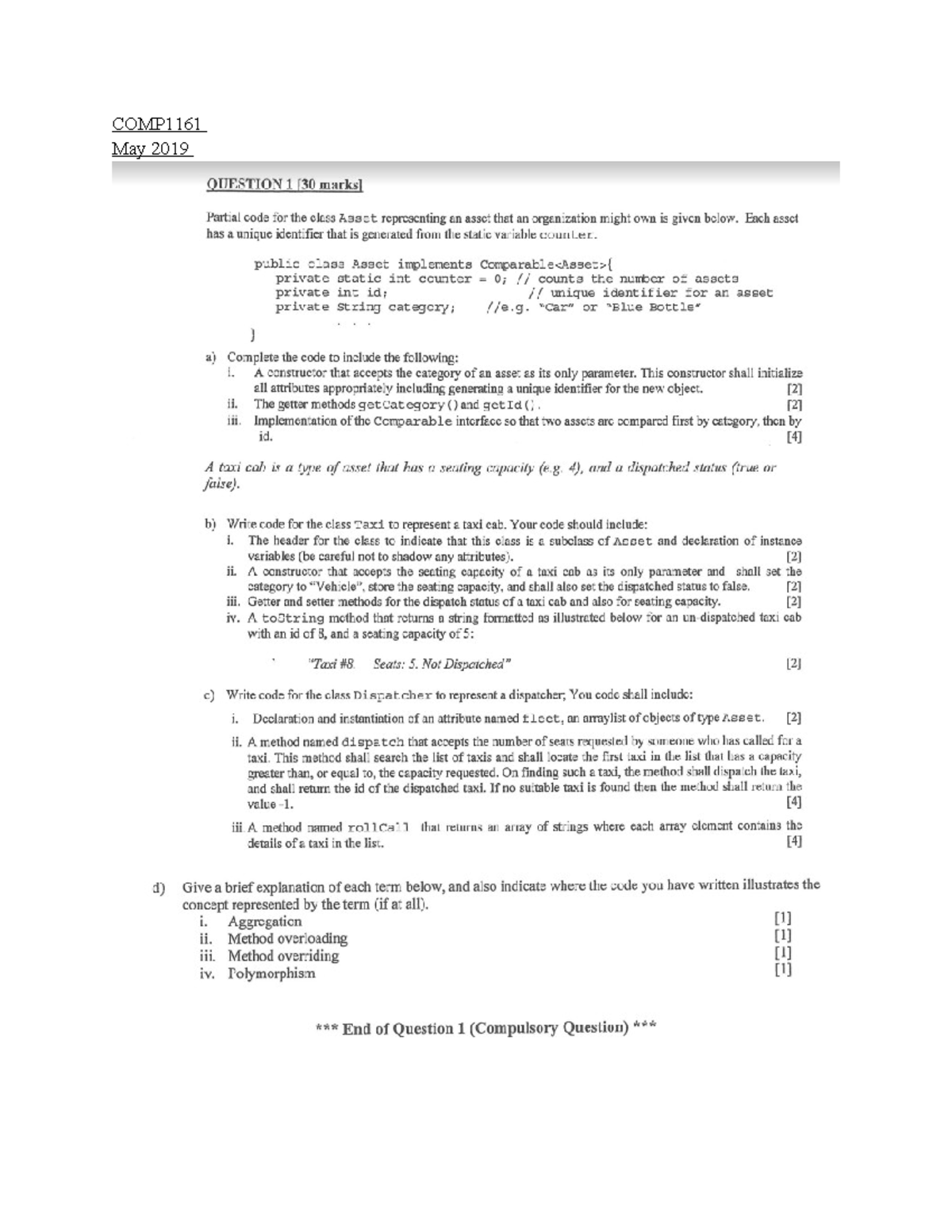 COMP1161 Past Papers Solutions and Key Answers (May 2017) - Studocu