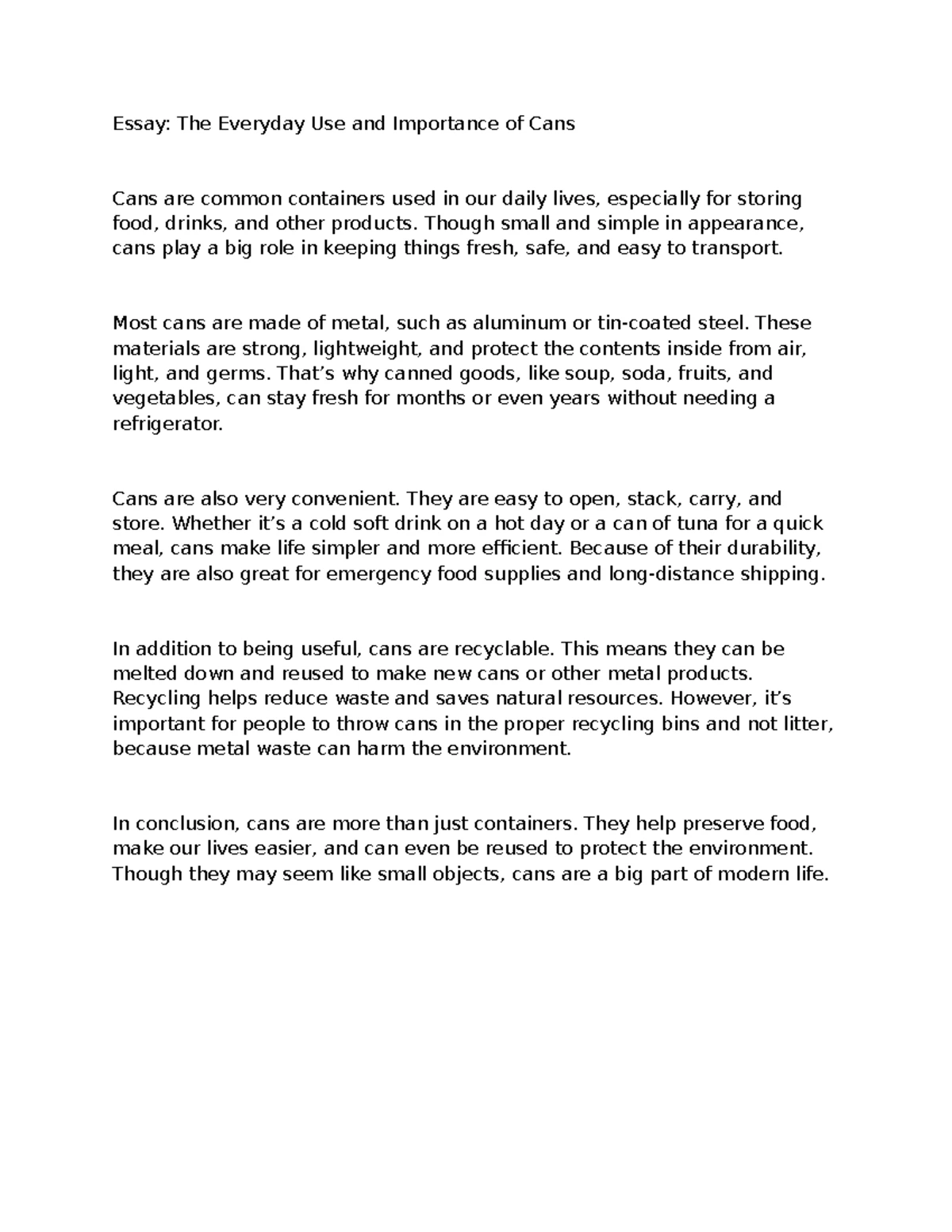 Essay: The Everyday Importance of Chairs - Studocu