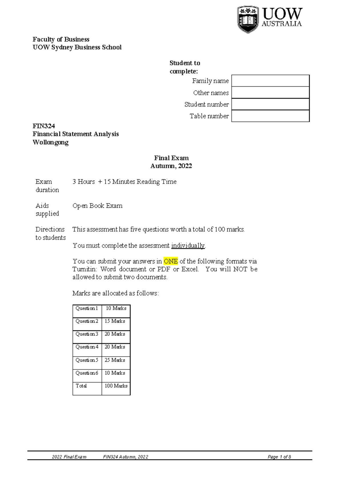 FIN324 2022 Final Exam: Financial Statement Analysis & ROCE Breakdown ...