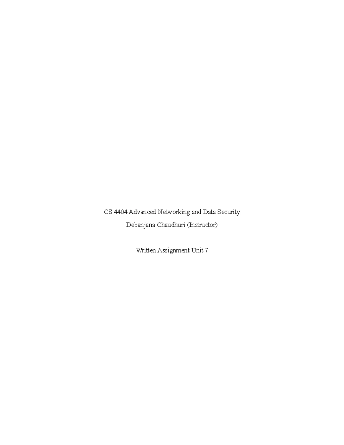CS Communications and Networking Unit 4 Written Assignment Analysis - Studocu