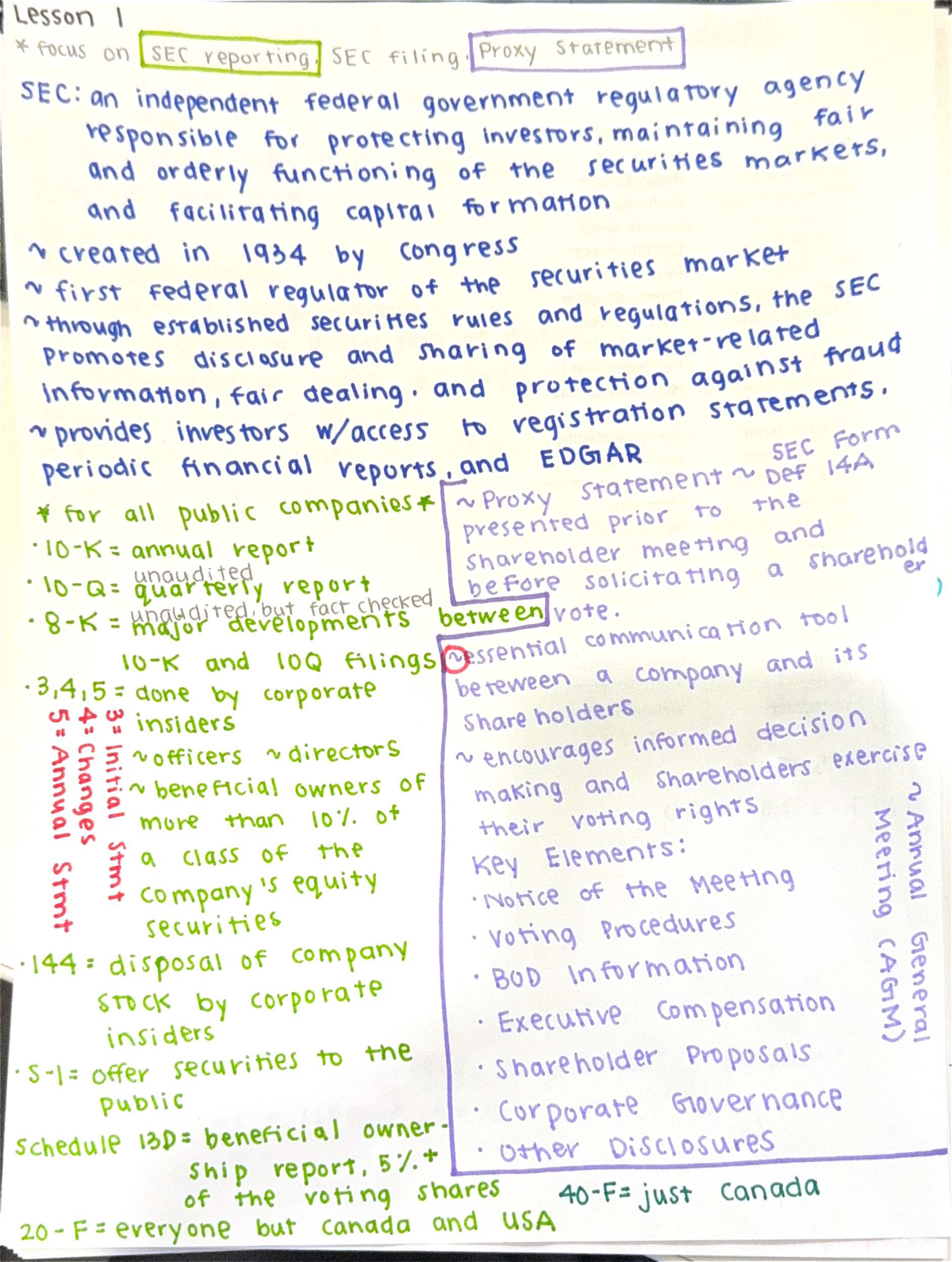 Midterm Study Guide for SEC Reporting and Financial Statements - Studocu
