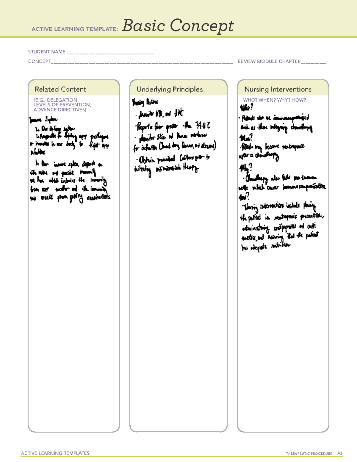 ATI Cancer Treatment Option Basic Concept 2 - ACTIVE LEARNING TEMPLATES ...