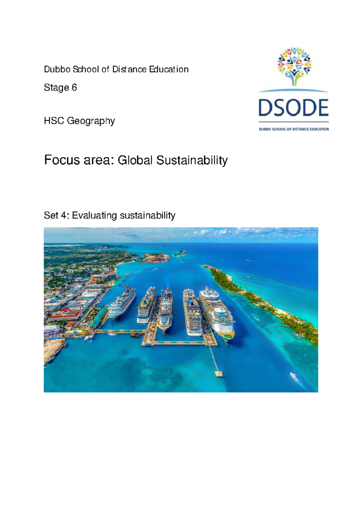 HSC Geography Global Sustainability Set 4: Evaluating Sustainability ...