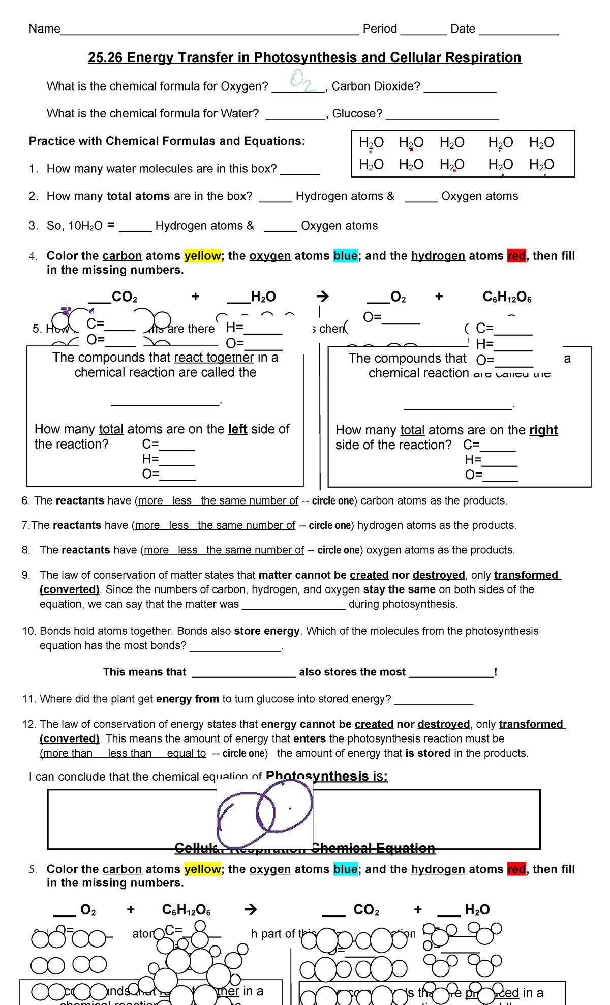 Energy Transfer in Photosynthesis & Cellular Respiration 25 - Studocu
